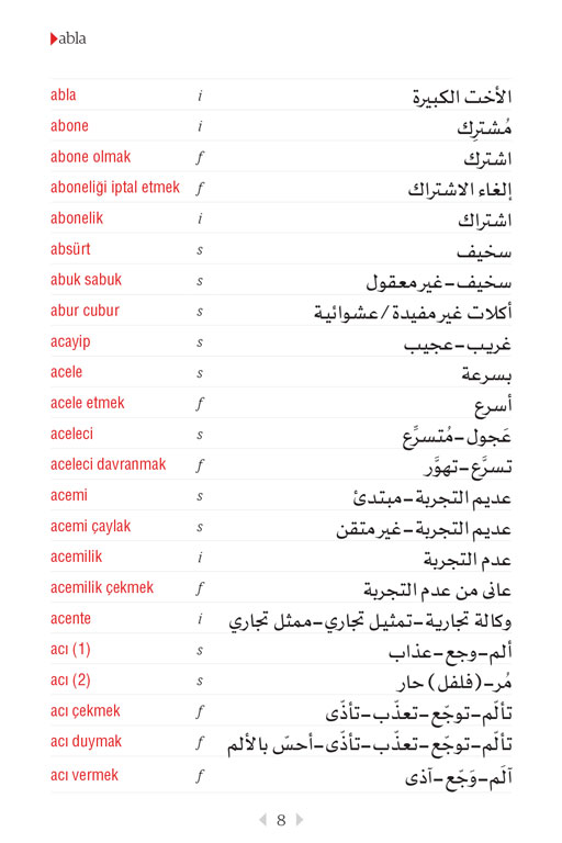 Word – Turkish Arabic Dictionary – Akdem Publishing